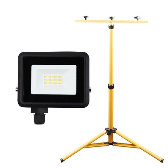 Led bouwlamp op hoog statief, keuze uit 2 of 3 meter hoogte